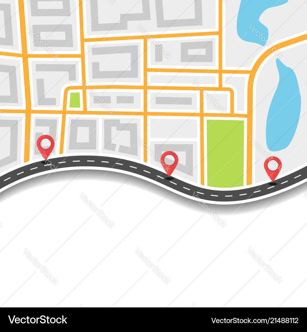 Road trip and journey route winding Royalty Free Vector