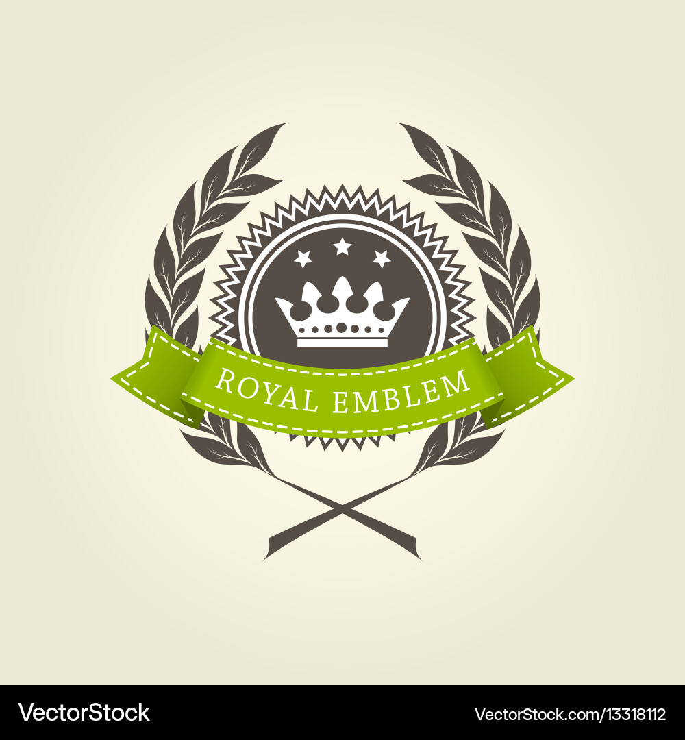 Royal emblem template with laurel wreath Vector Image