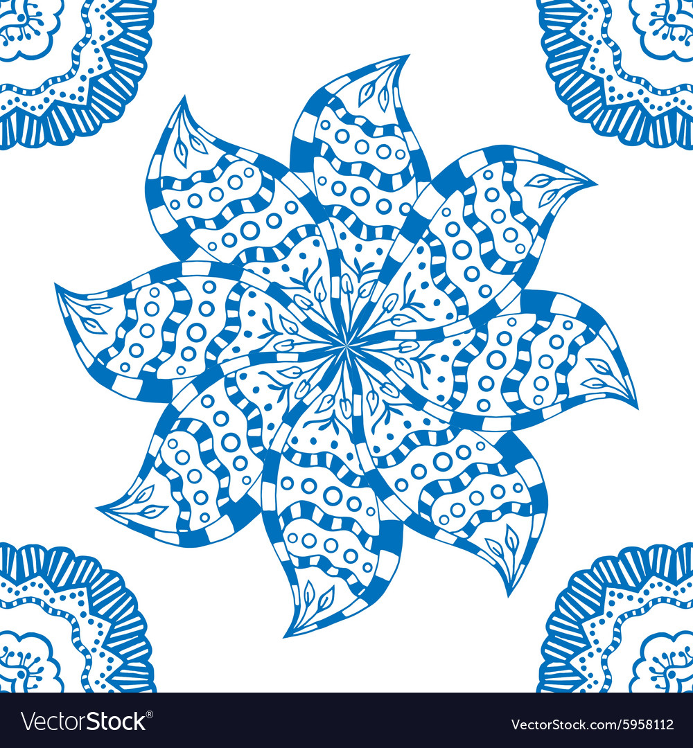 Seamless blue pattern Royalty Free Vector Image