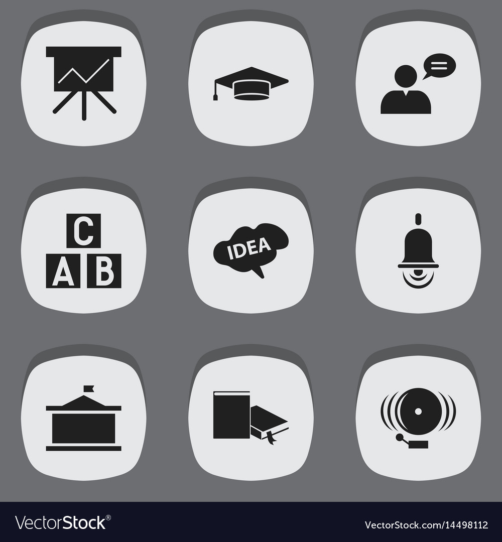 Set of 9 editable education icons includes Vector Image