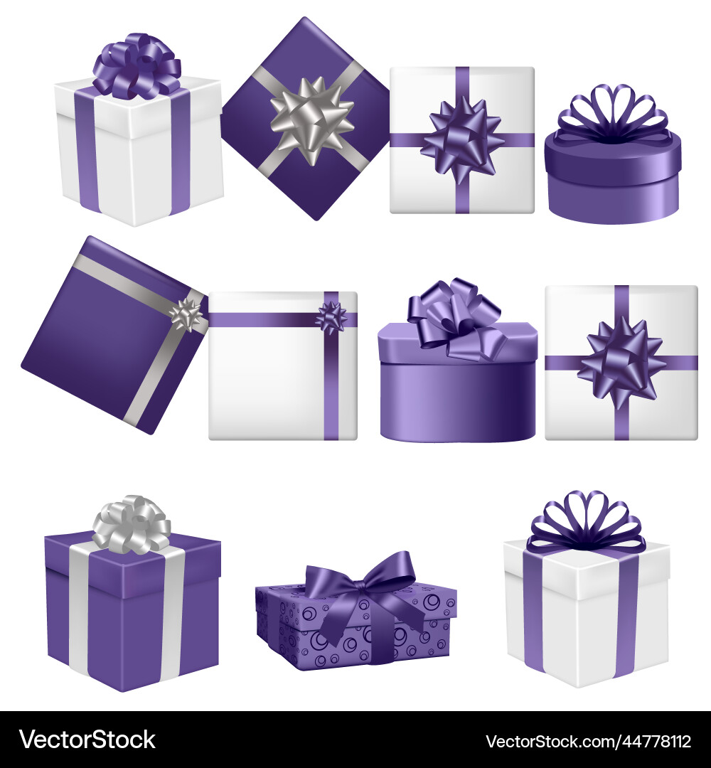 Violet collection of presents Royalty Free Vector Image