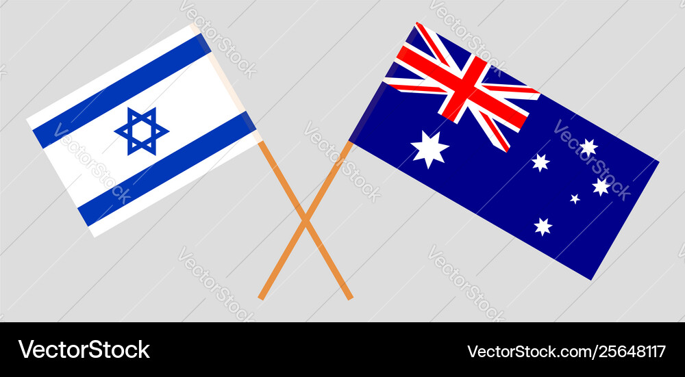 Australian and israeli flags Royalty Free Vector Image