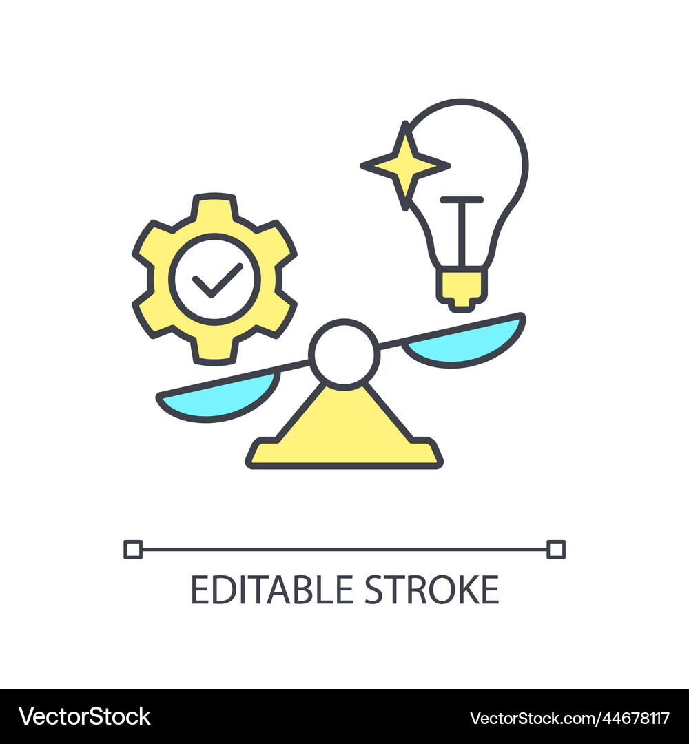 Balancing creativity and usability rgb color icon Vector Image