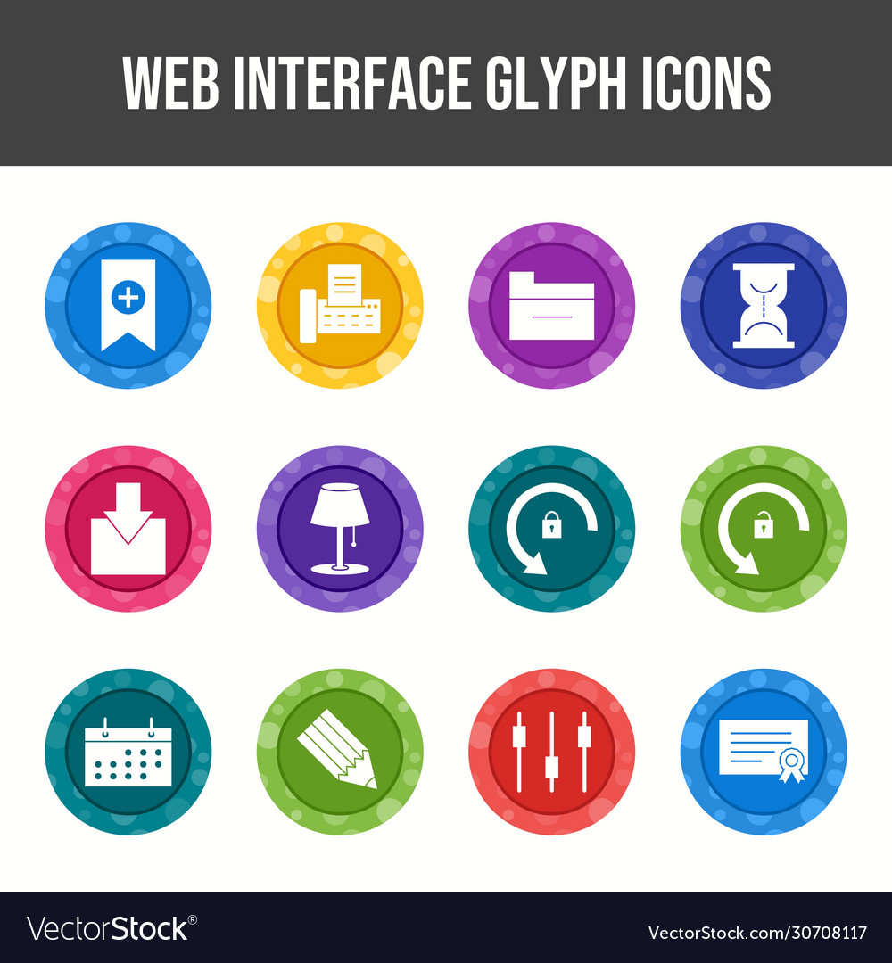 Beautiful Web Interface Icon Set Royalty Free Vector Image