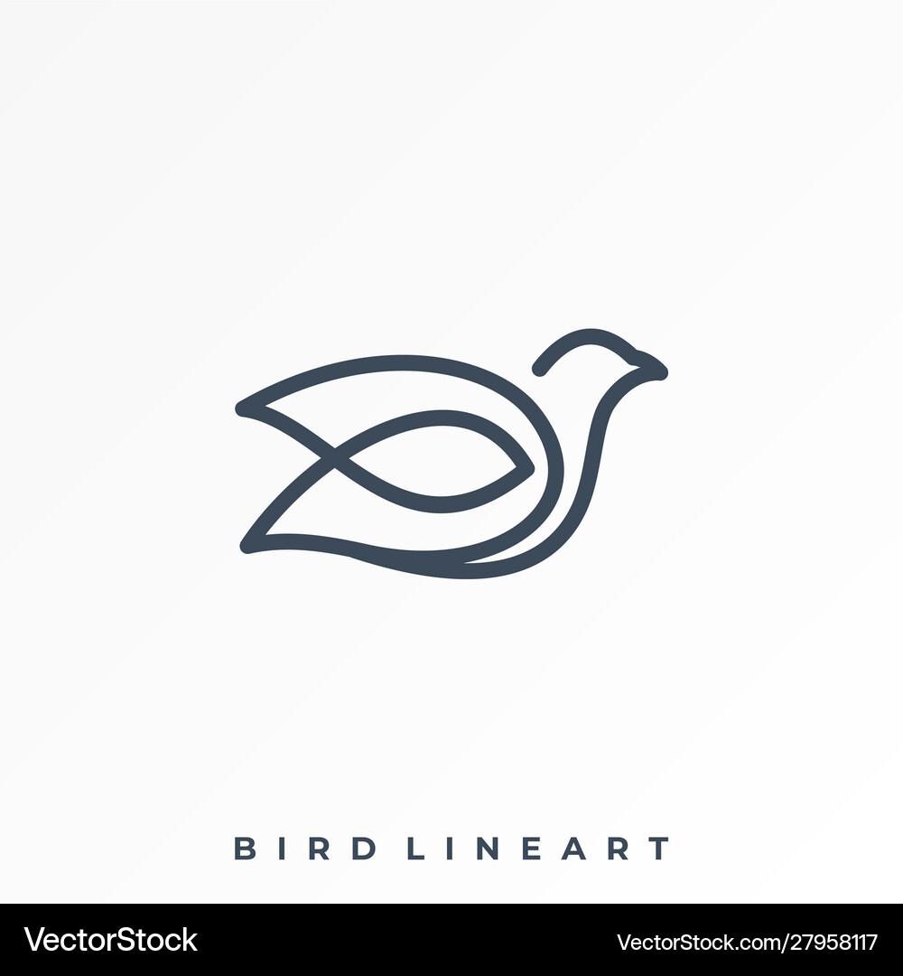 Bird line template Royalty Free Vector Image - VectorStock
