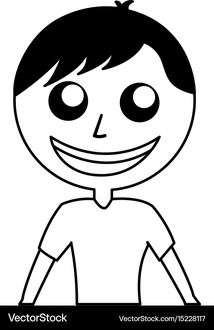 Black icon upper body man cartoon Royalty Free Vector Image