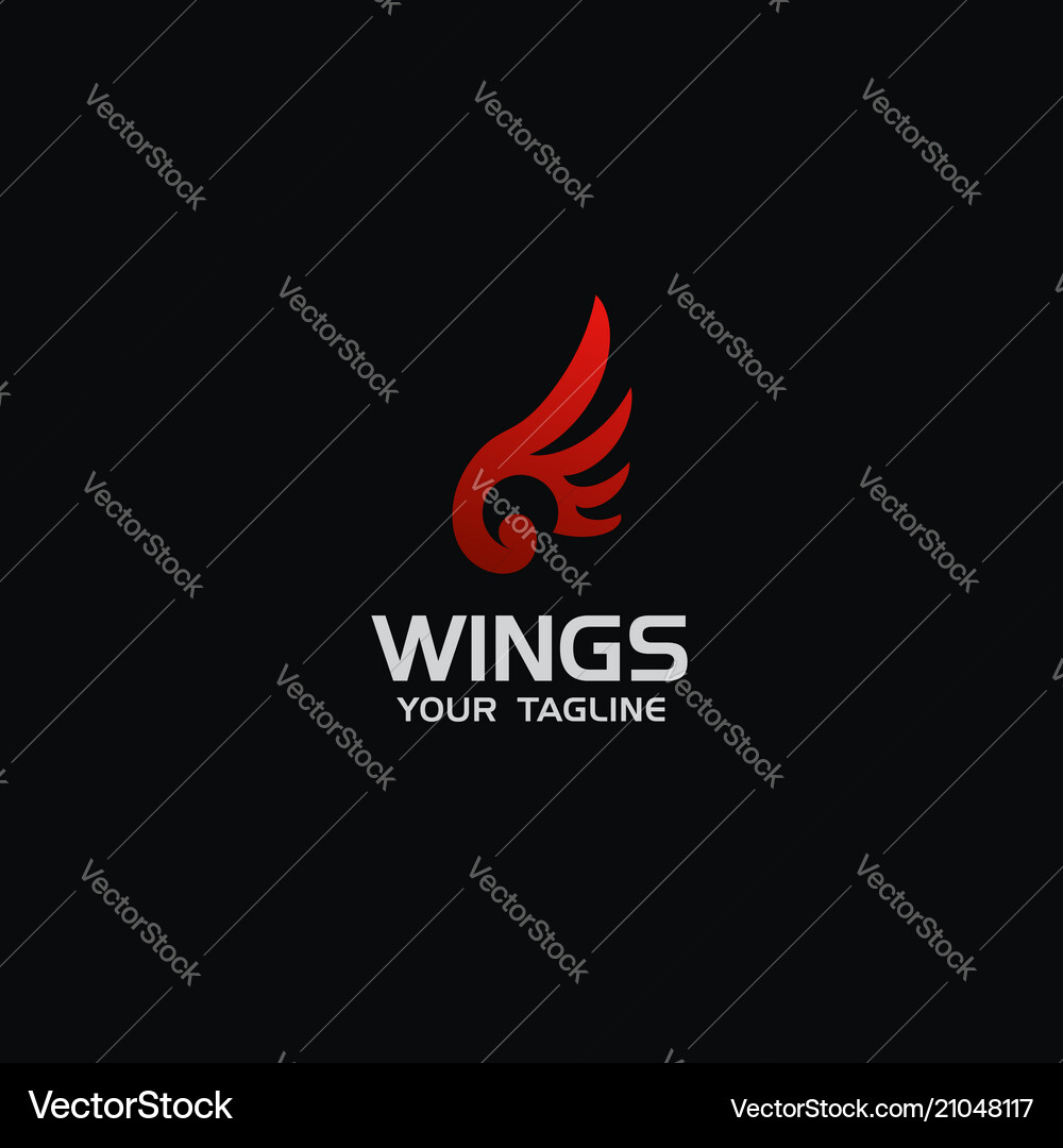 Creative wings logo concept design with red color Vector Image