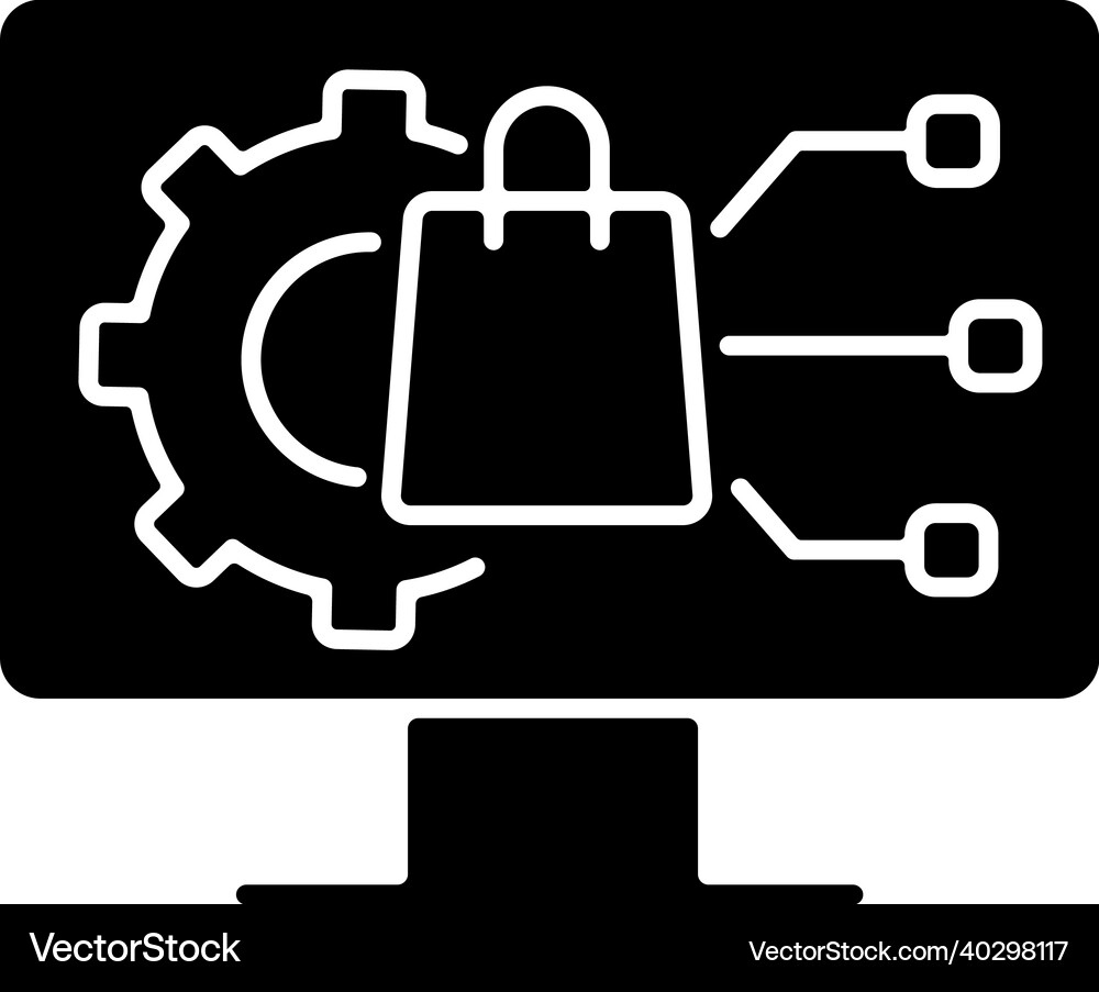 Digital product management black glyph icon Vector Image