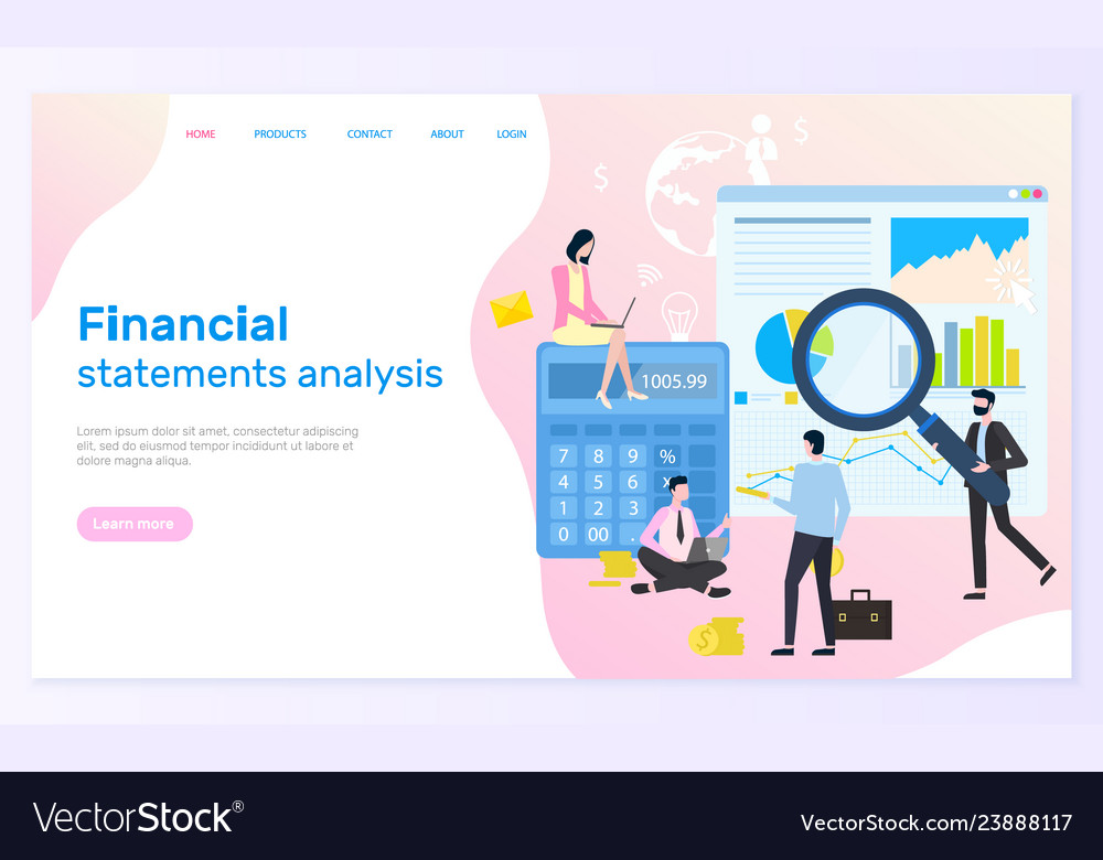 Financial statement analysis statistical graphics Vector Image