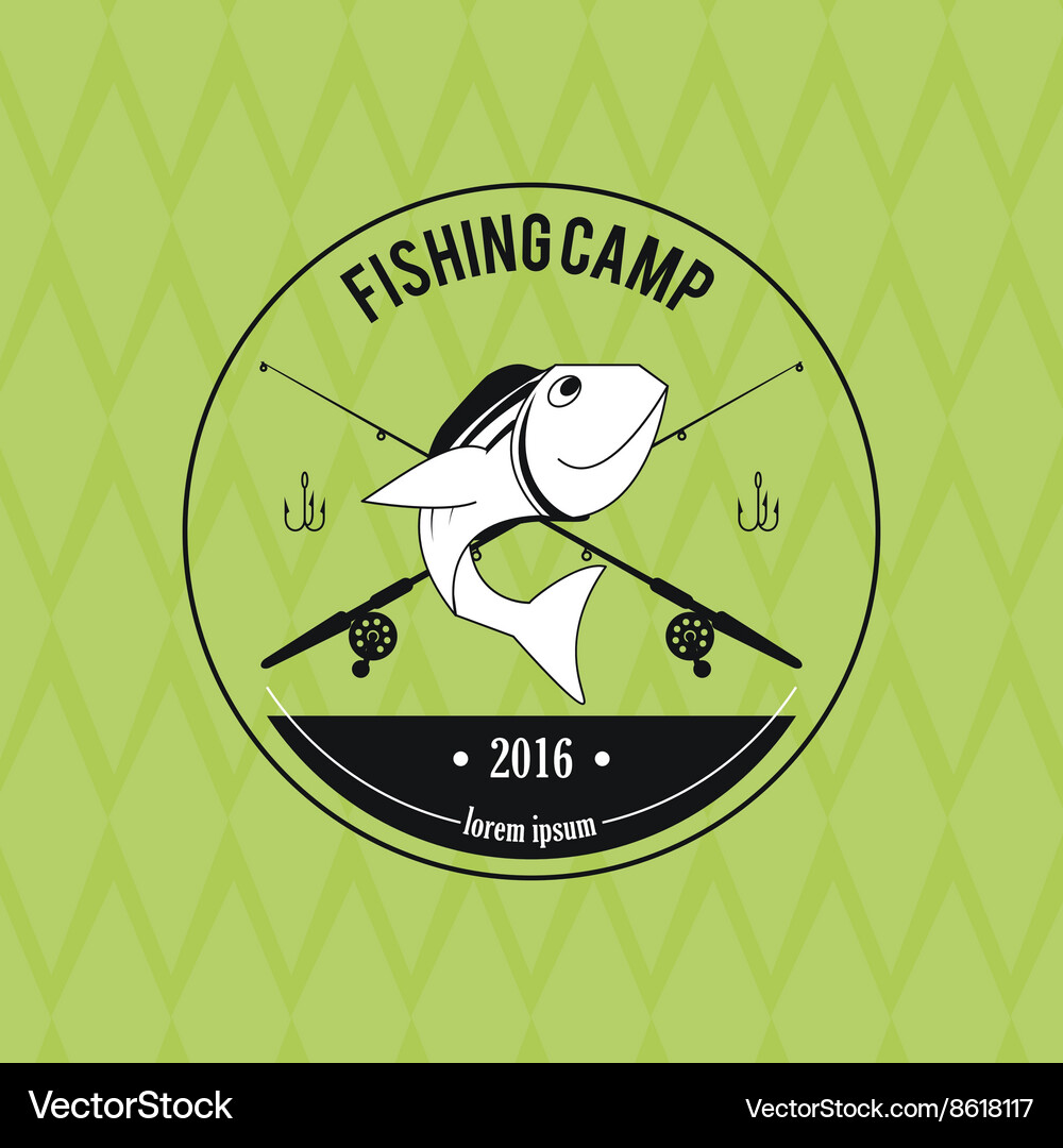 Fishing design camp concept sport Royalty Free Vector Image