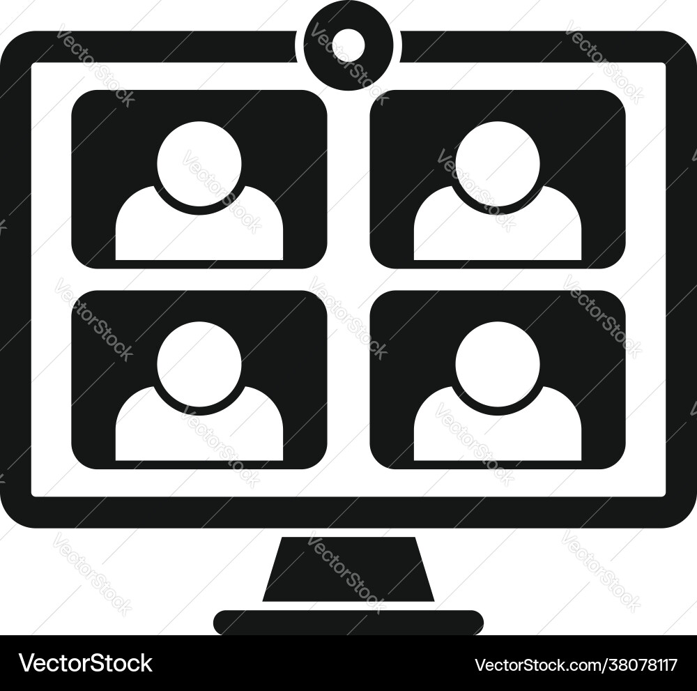 Friends video call icon simple style Royalty Free Vector