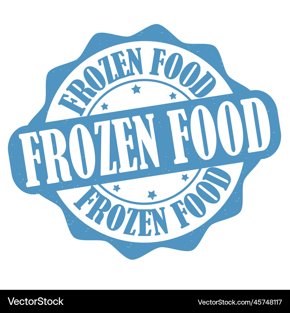 Frozen food label or stamp Royalty Free Vector Image