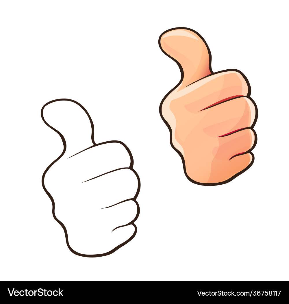 Gesture ok arm sign okay Royalty Free Vector Image