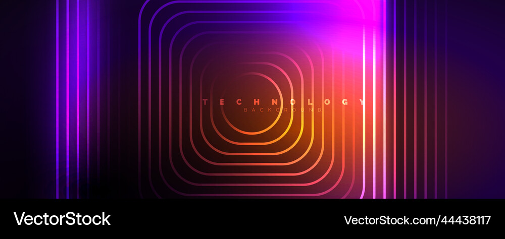 Neon glowing techno lines hi-tech futuristic Vector Image