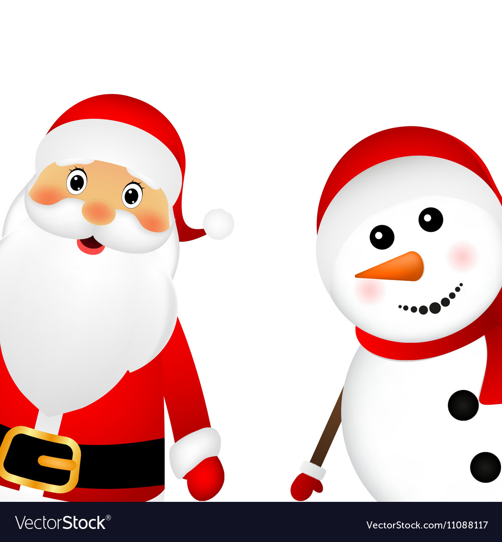 Santa claus and christmas snowman Royalty Free Vector Image