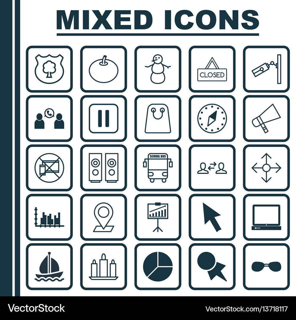 Set 25 universal editable icons can be used Vector Image