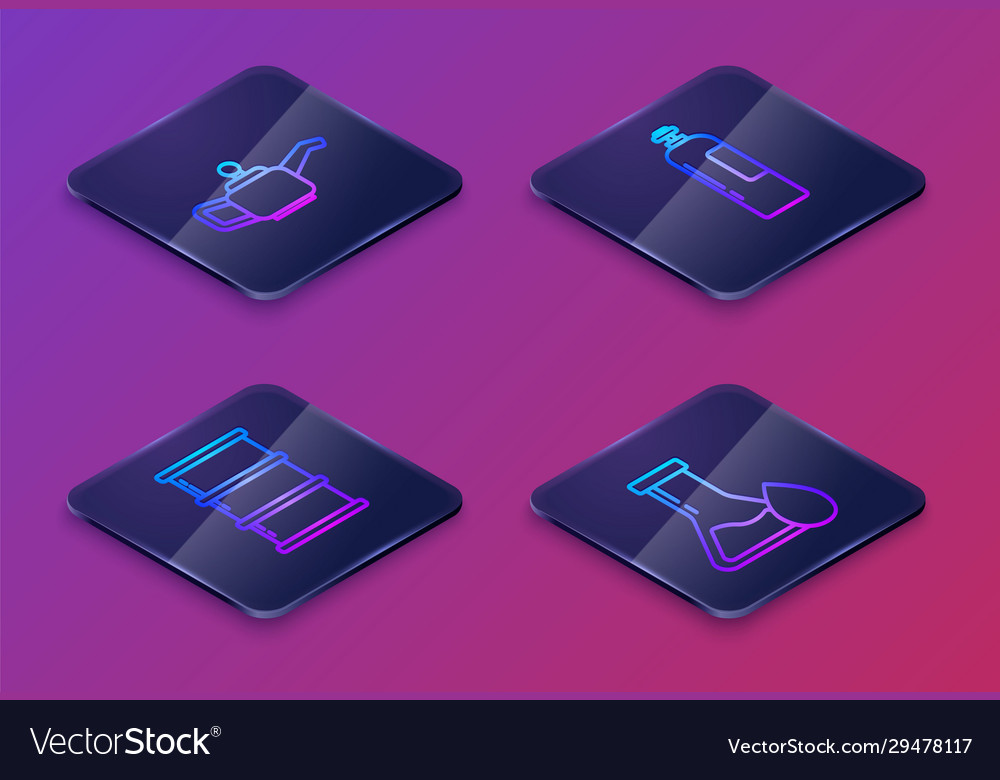 Set isometric line canister for motor machine oil Vector Image Set isometric line canister for motor machine oil Vector Image