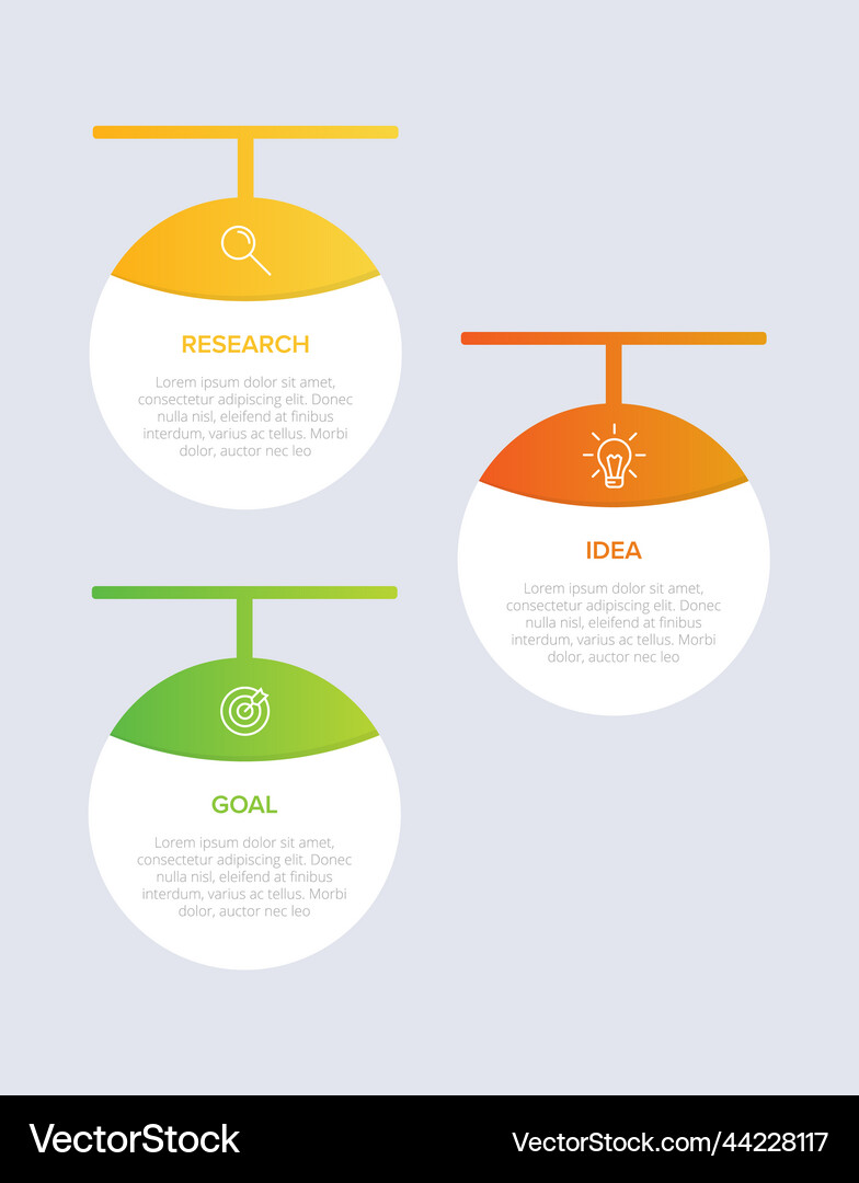 Vertical infographic design with icons and 3 Vector Image