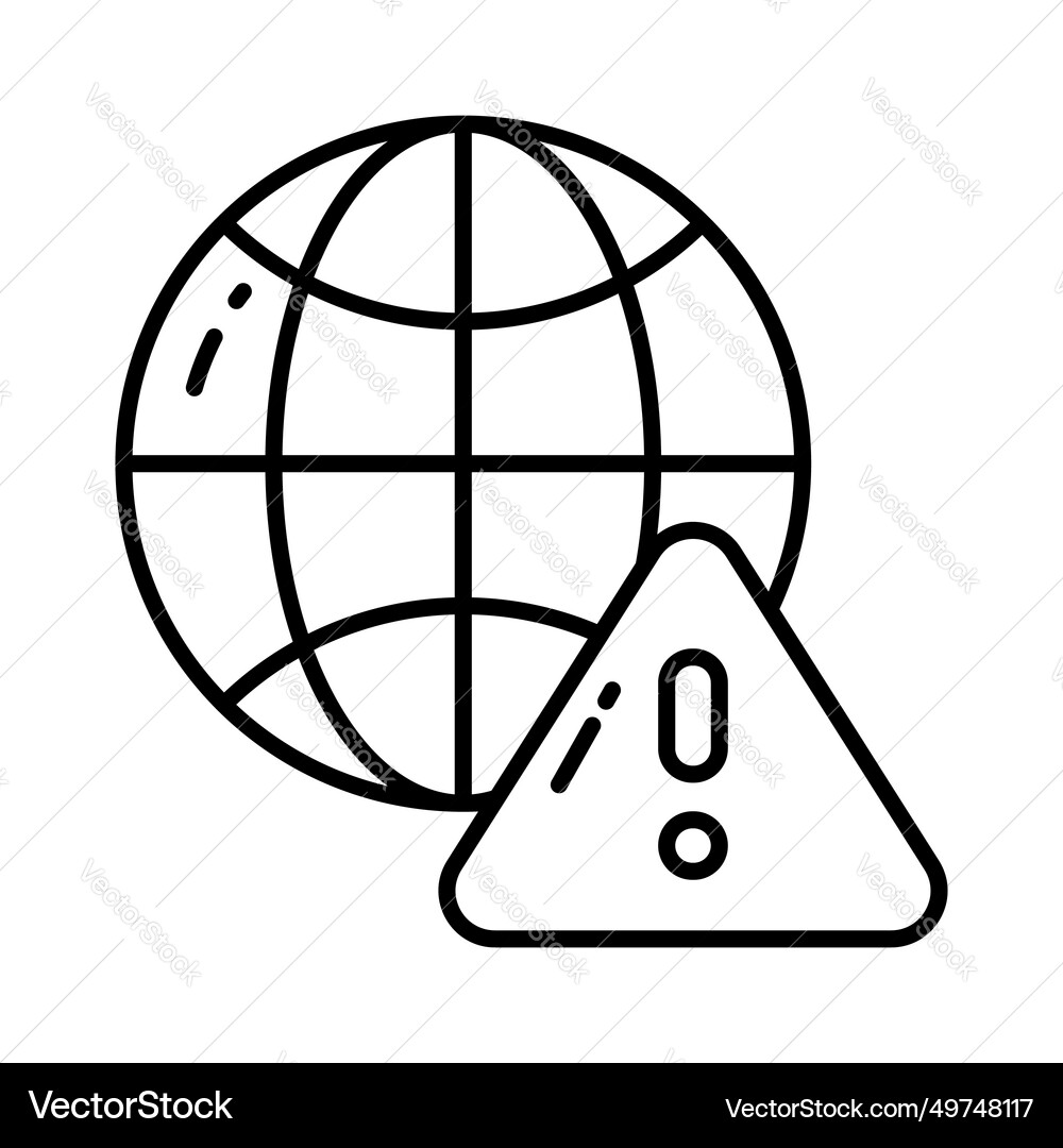 World globe with exclamation mark denoting global Vector Image