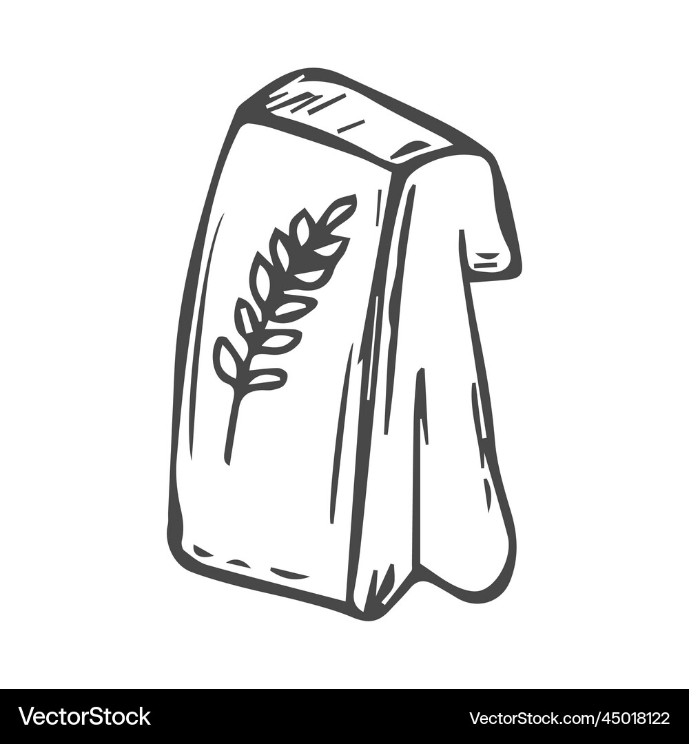 A paper bag for fresh pastries Royalty Free Vector Image