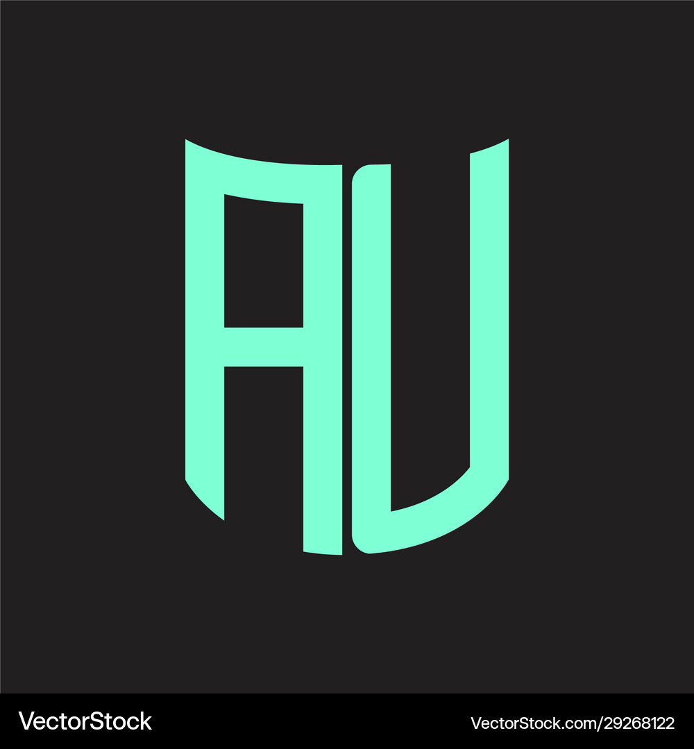 Au logo monogram with ribbon style design template