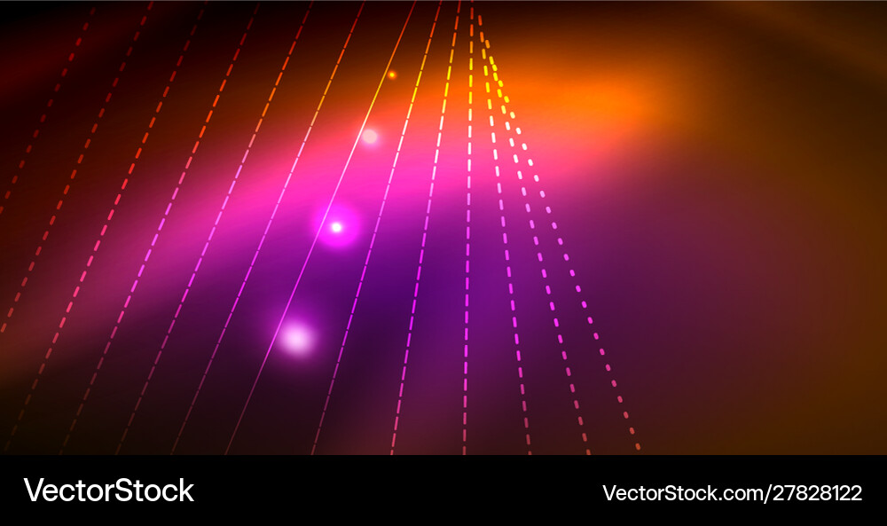 Color neon lights with waves abstract background Vector Image