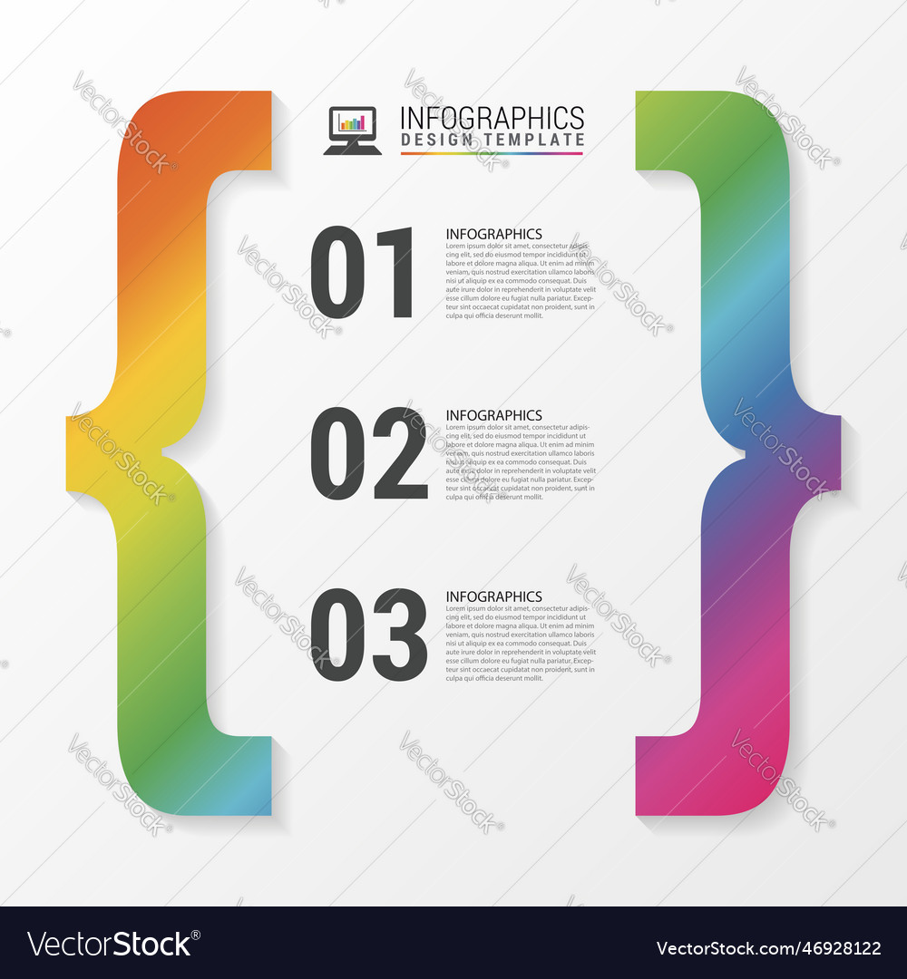 Colorful bracket infographic concept modern Vector Image