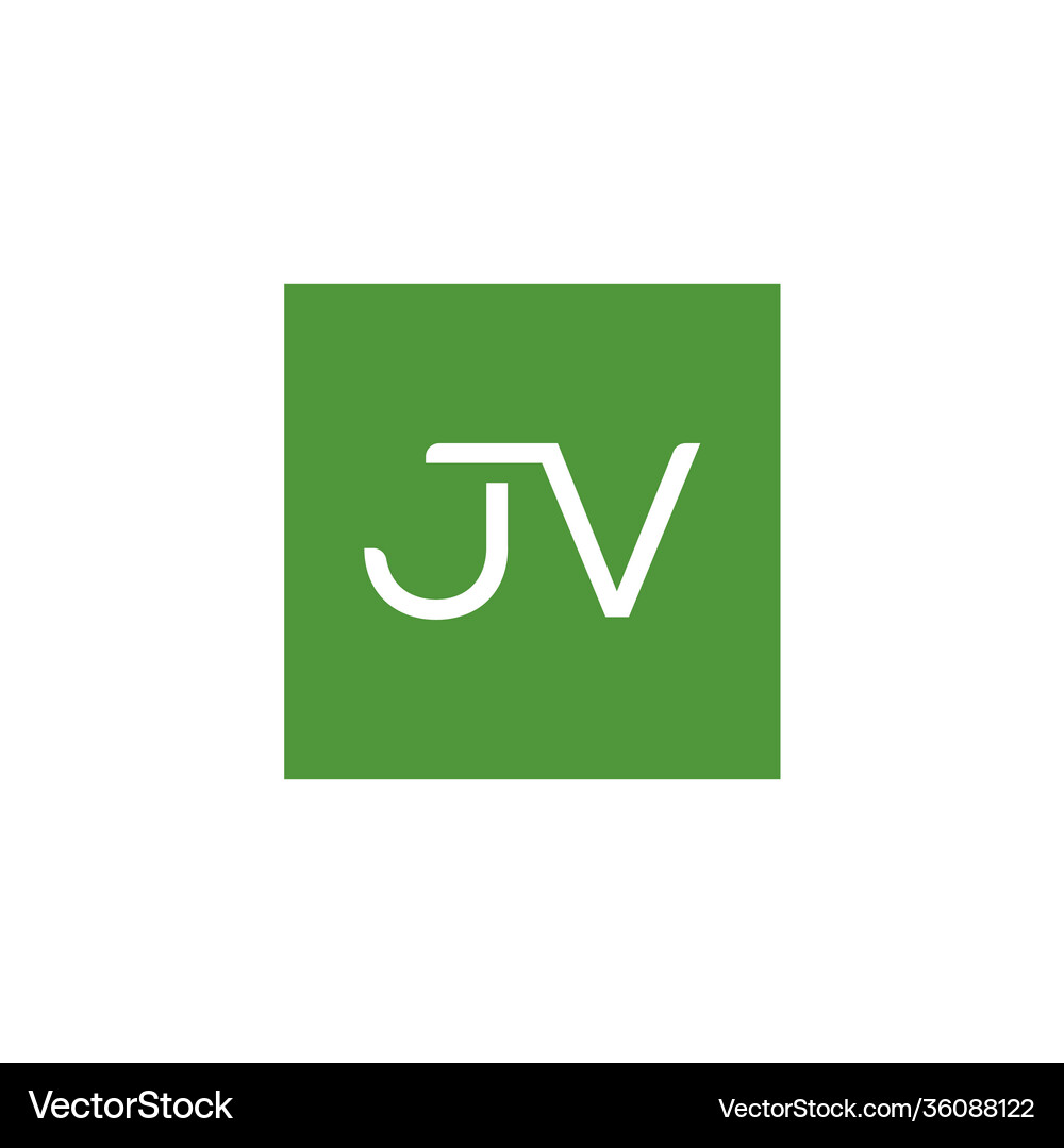 Creative initial letter jv square logo design Vector Image