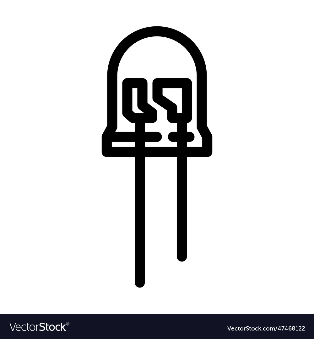 Diode electronic component line icon Royalty Free Vector