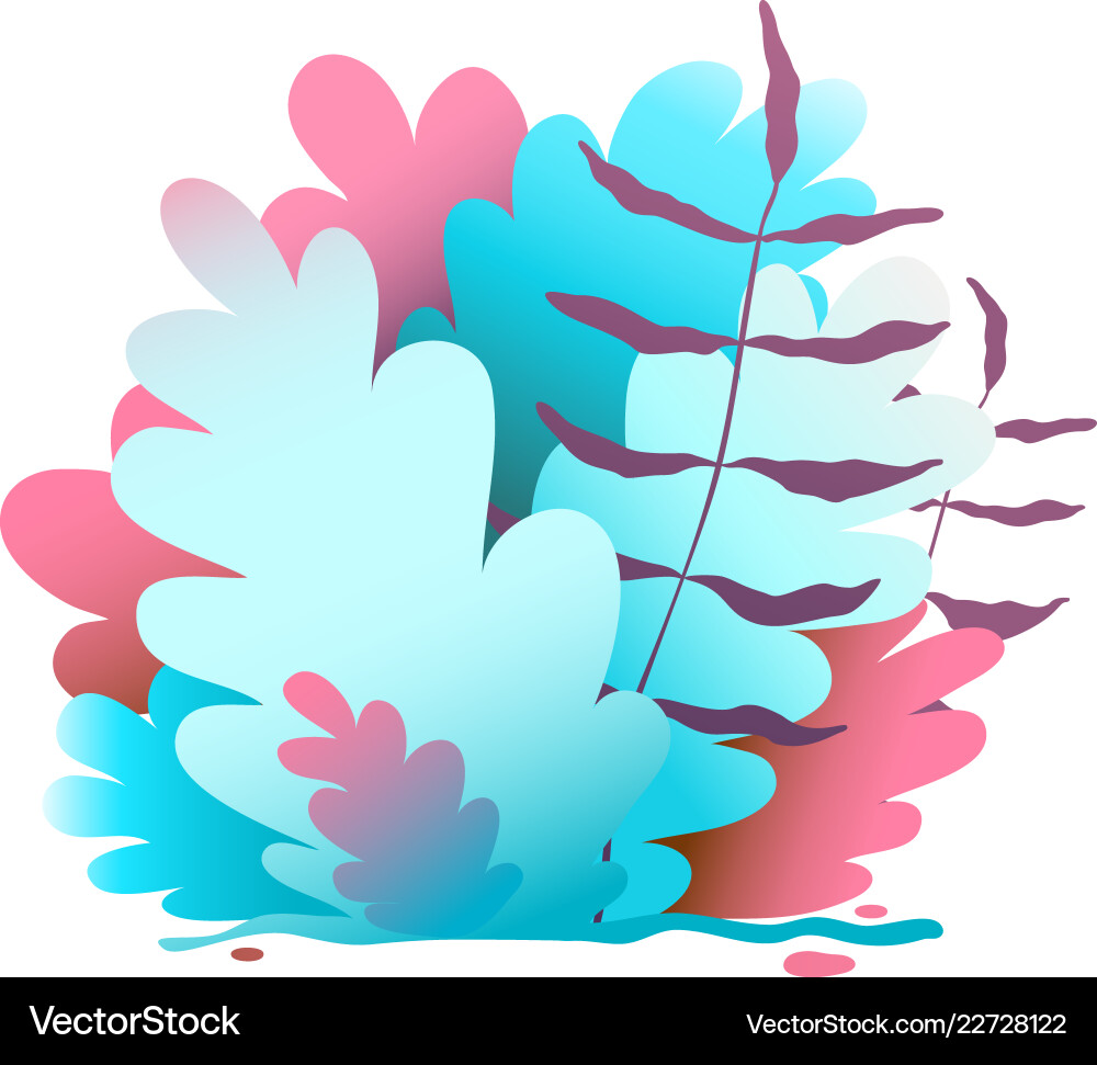 Floral background design bush and leaves graphics Vector Image