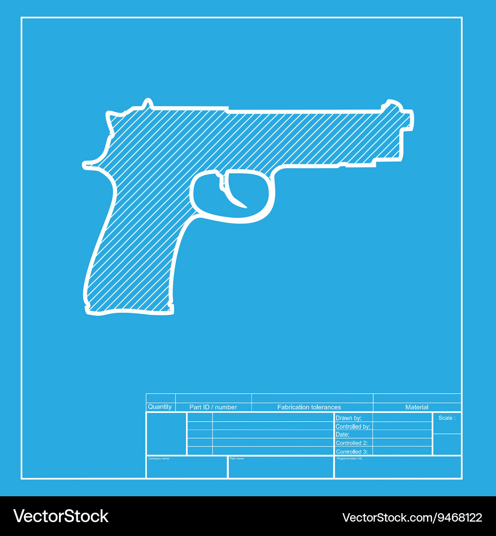 Gun sign white section of icon Royalty Free Vector Image