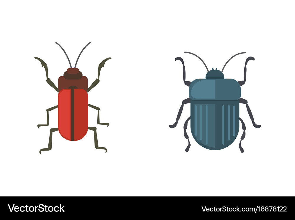 Insects flat style design icons collection Vector Image