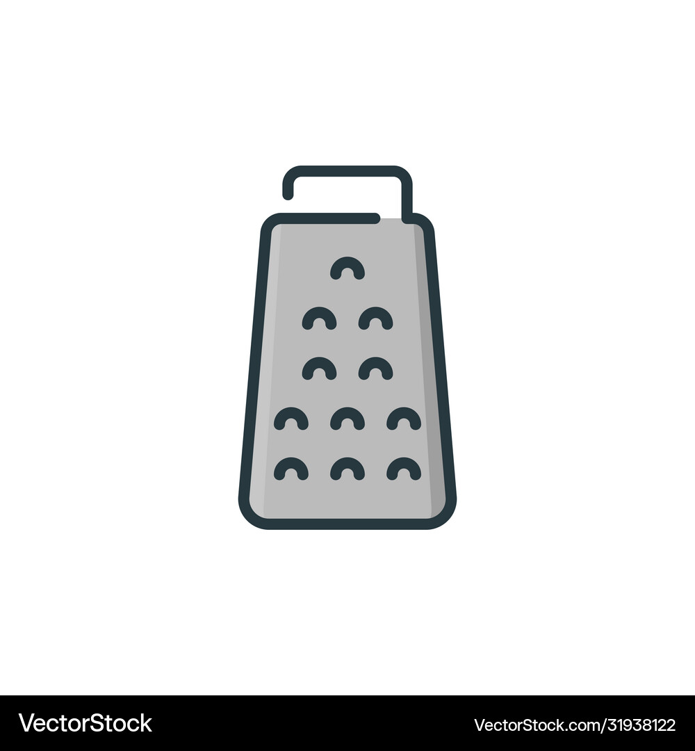 Kitchen grater icon symbol isolated on white Vector Image