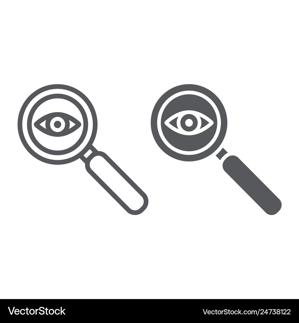 Observation line and glyph icon surveillance Vector Image