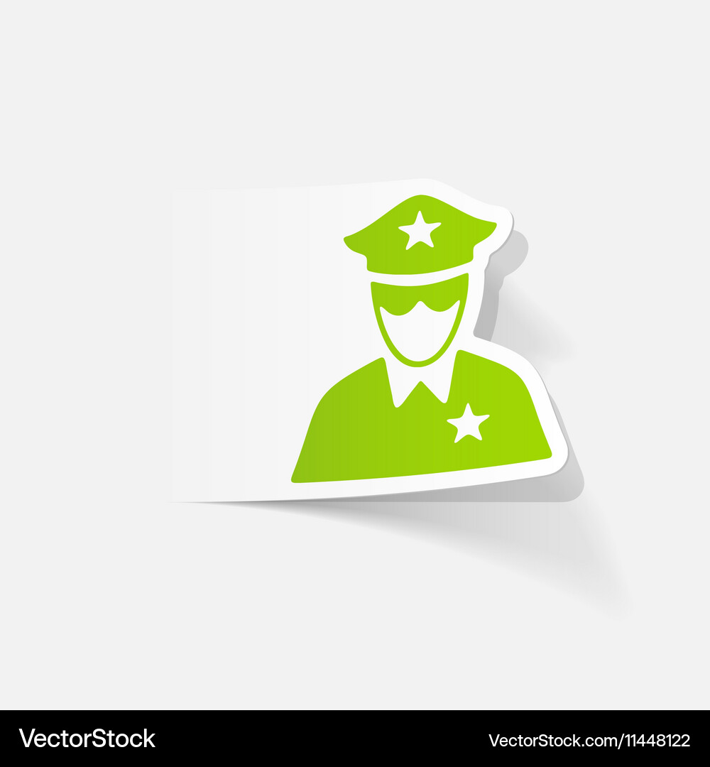 Realistic design element police officer Royalty Free Vector