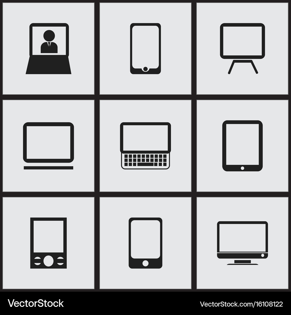 Set of 9 editable instrument icons includes Vector Image