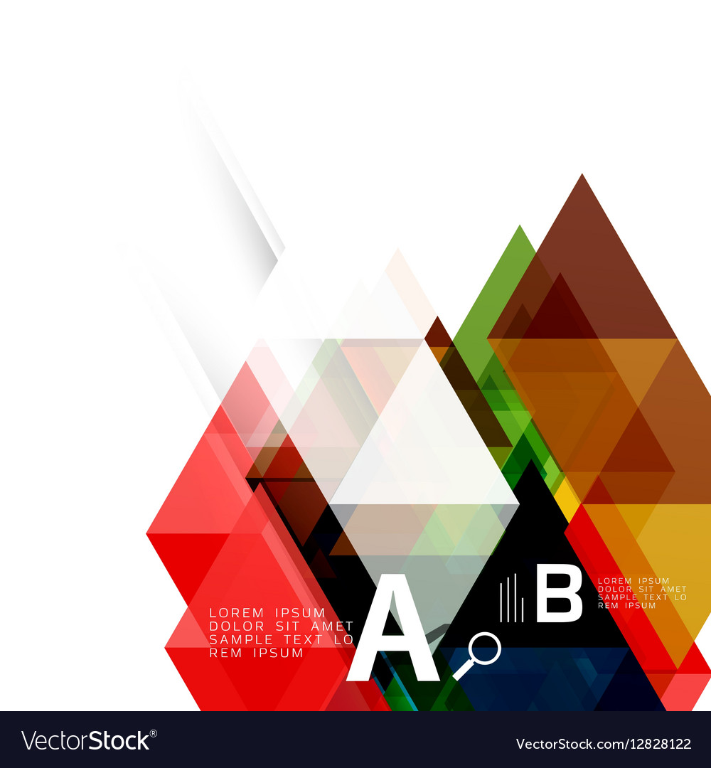 Transparent overlapping triangles Royalty Free Vector Image