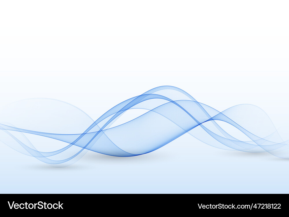 Transparent wavy lines in blue on a white Vector Image