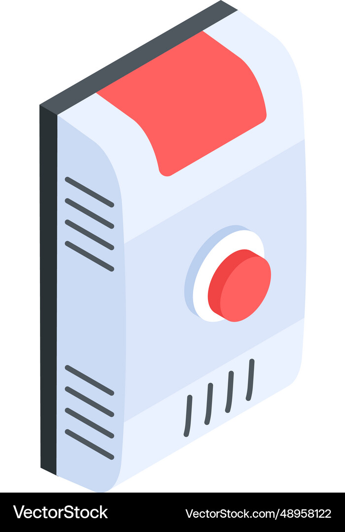 Trendy isometric icon of emergency button Vector Image