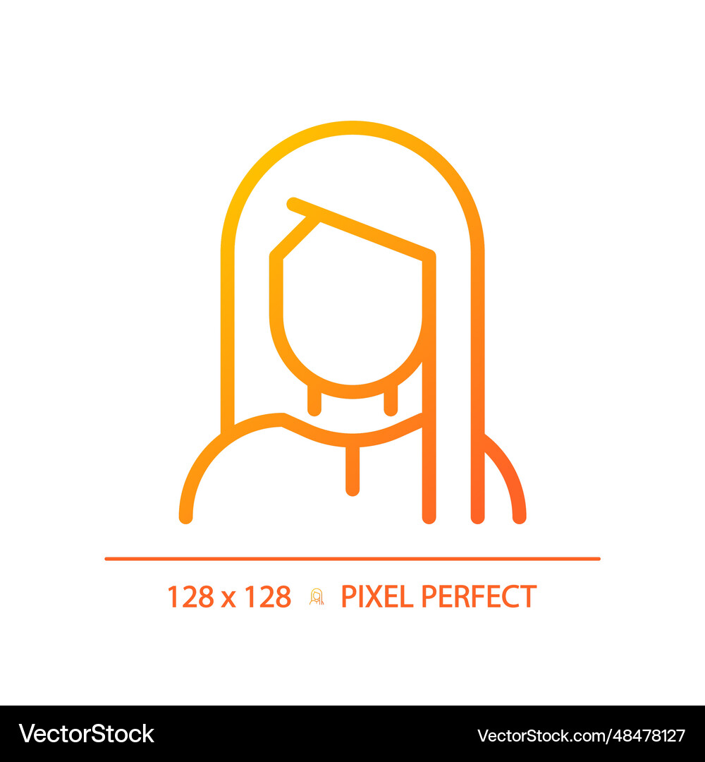 2d woman with straight hairstyle linear gradient Vector Image