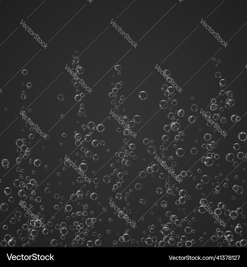 Bubbles stream under water fizzing sparkles soda Vector Image