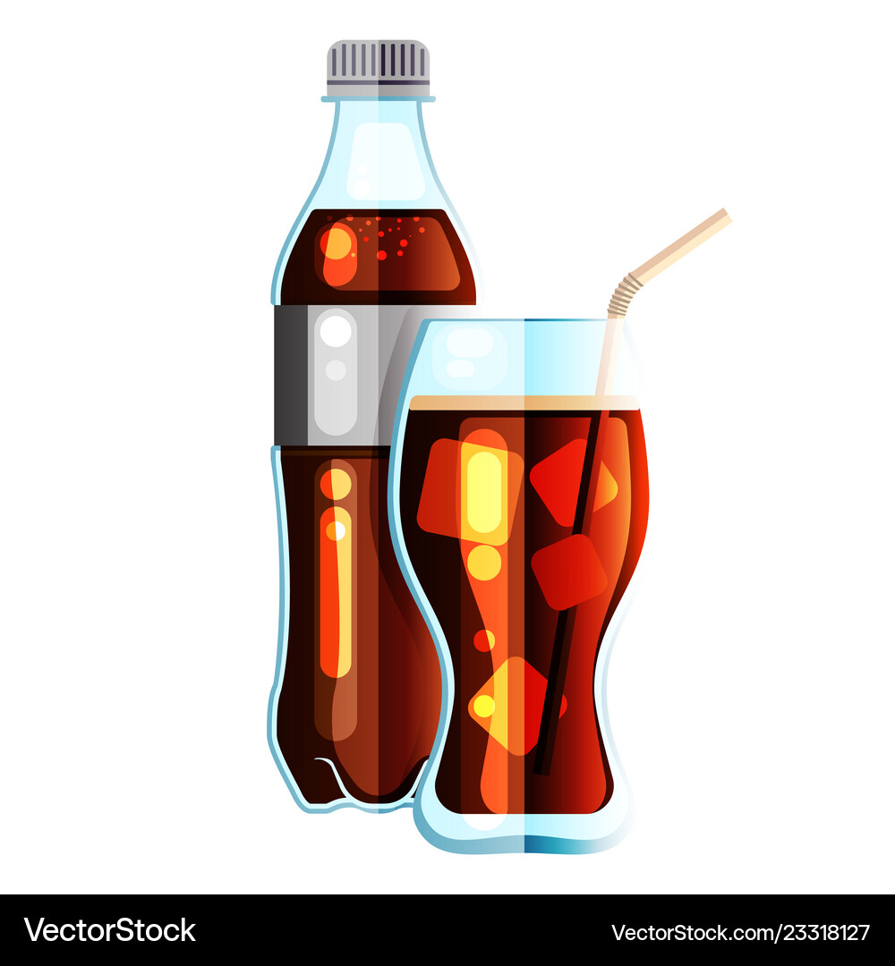 Cola bottle icon soda with white lable Royalty Free Vector