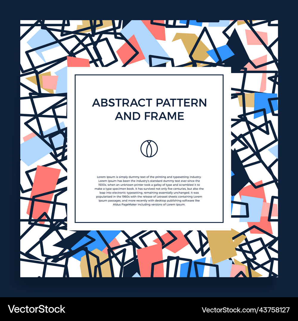 Colorful hand draw abstract shapes frame border Vector Image