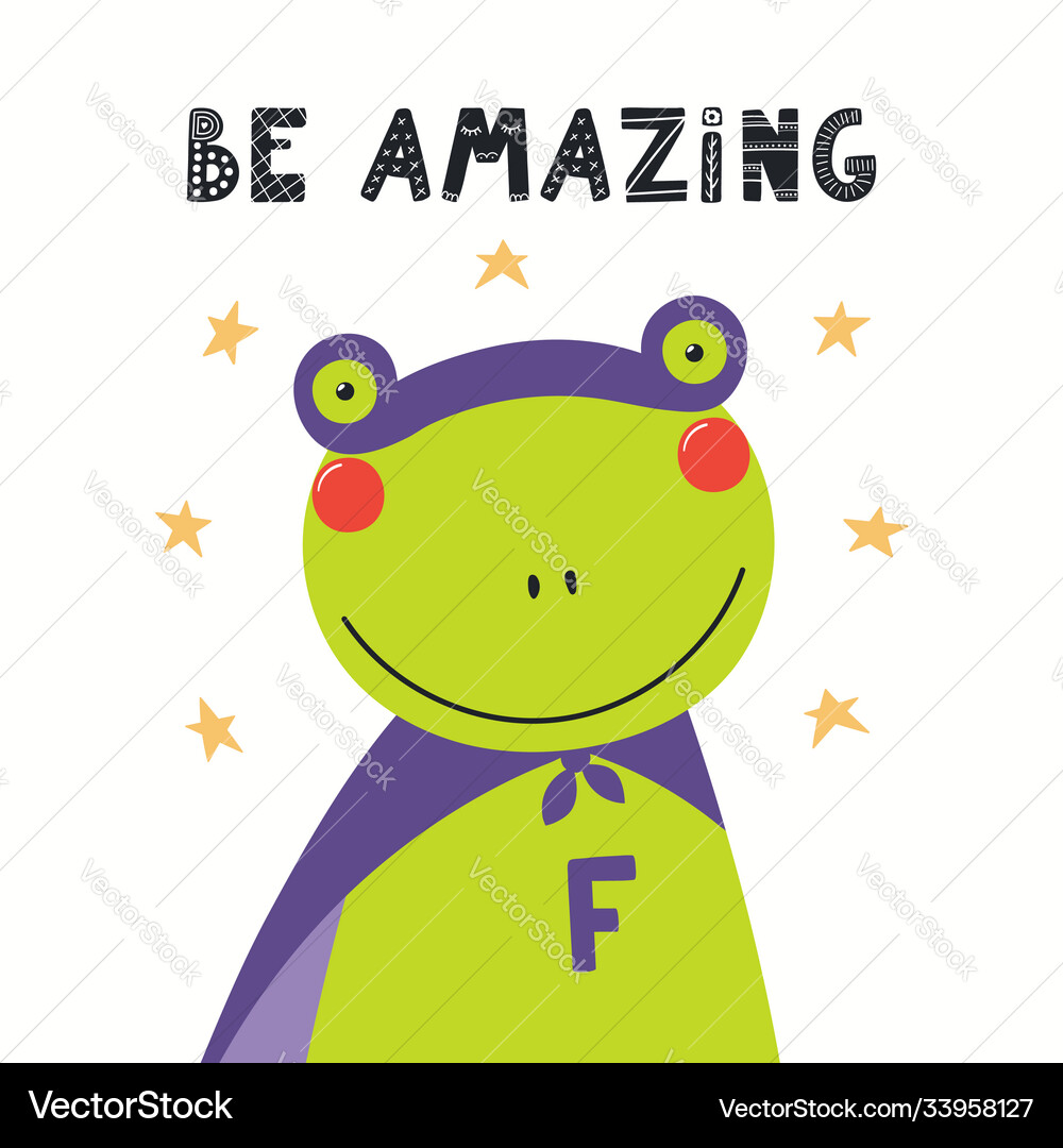 Cute frog superhero Royalty Free Vector Image - VectorStock
