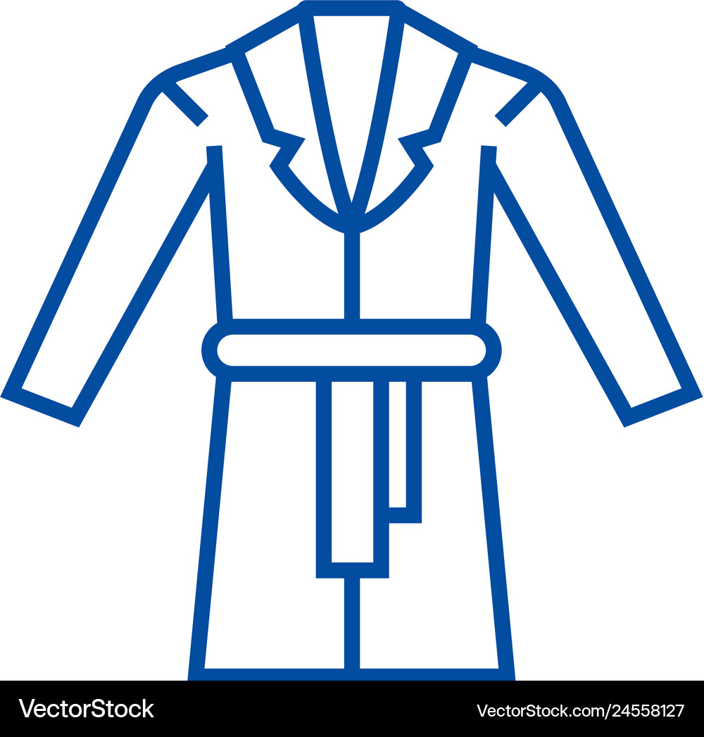 Dressing gown line icon concept gown Royalty Free Vector