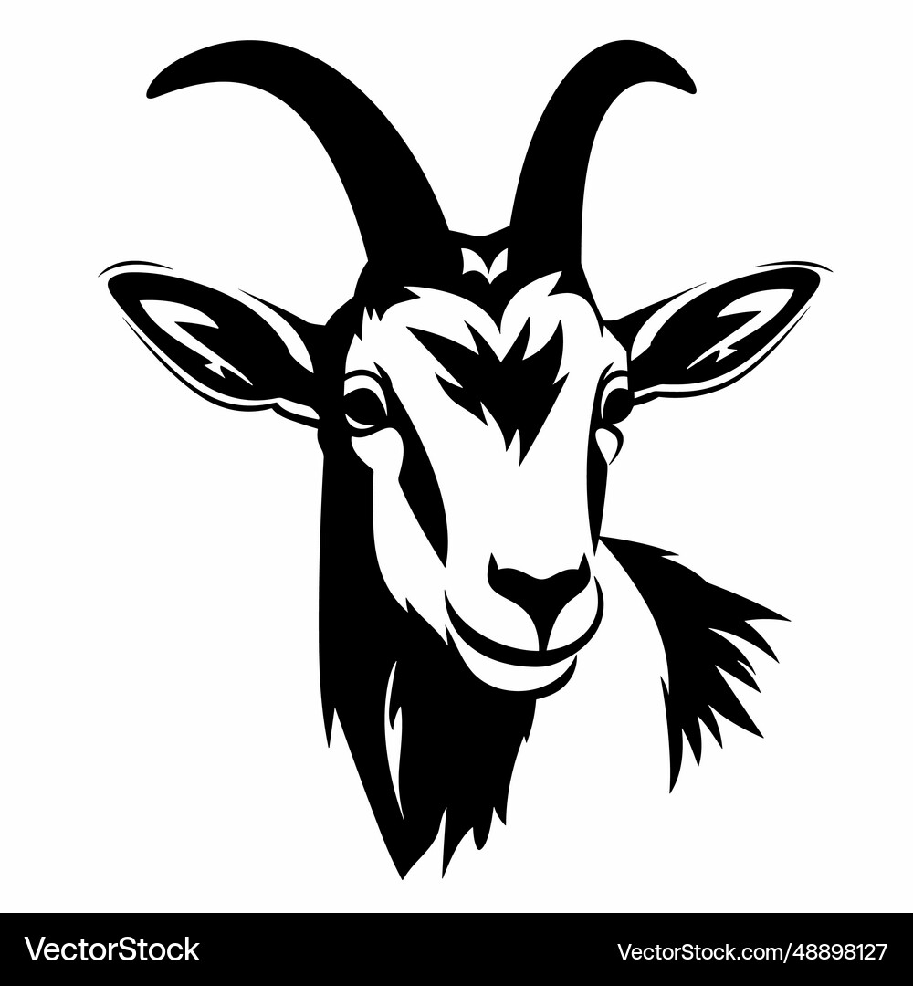 Goat black icon on white background goat Vector Image