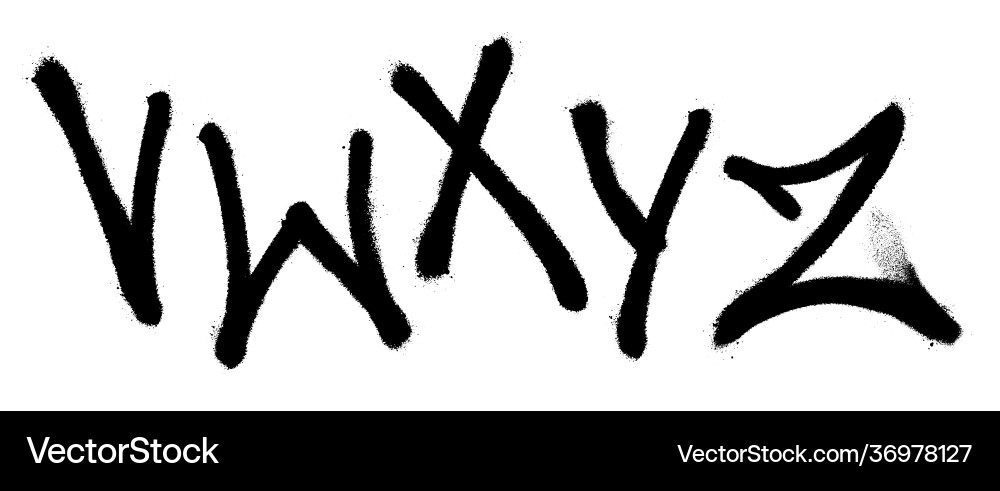 Graffiti spray font alphabet part 5 Royalty Free Vector