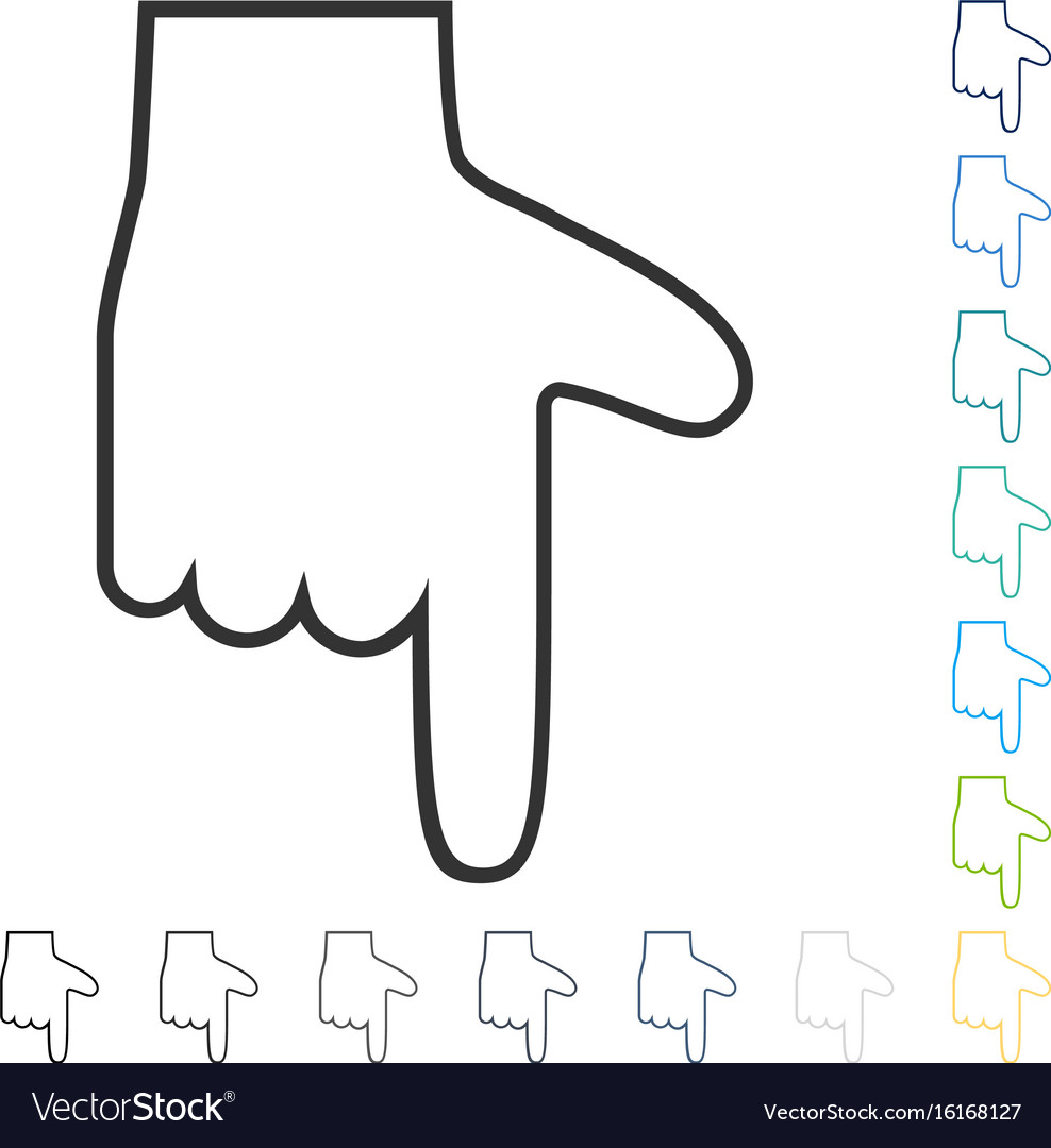 Hand pointer down icon Royalty Free Vector Image