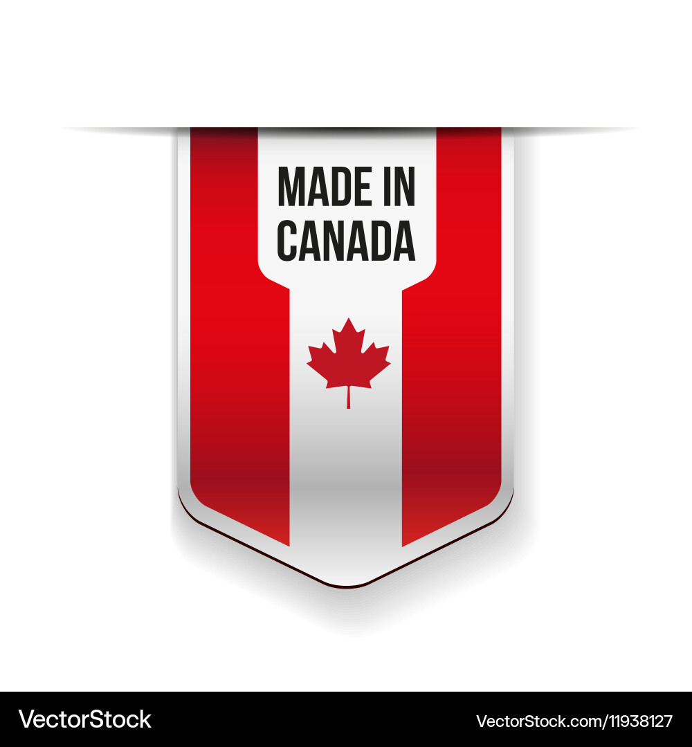 Made in canada flag ribbon Royalty Free Vector Image