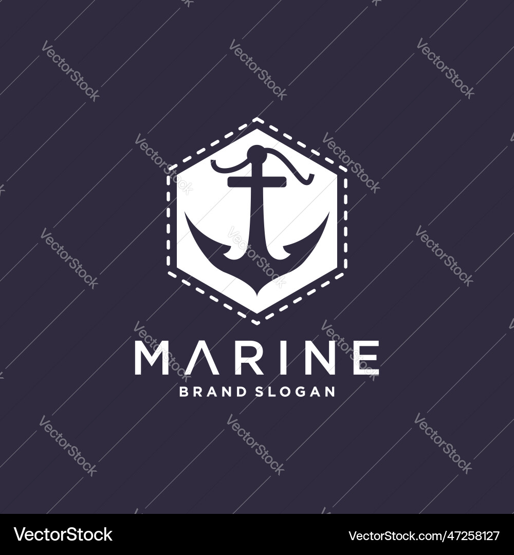 Marine logo design with modern unique style Vector Image